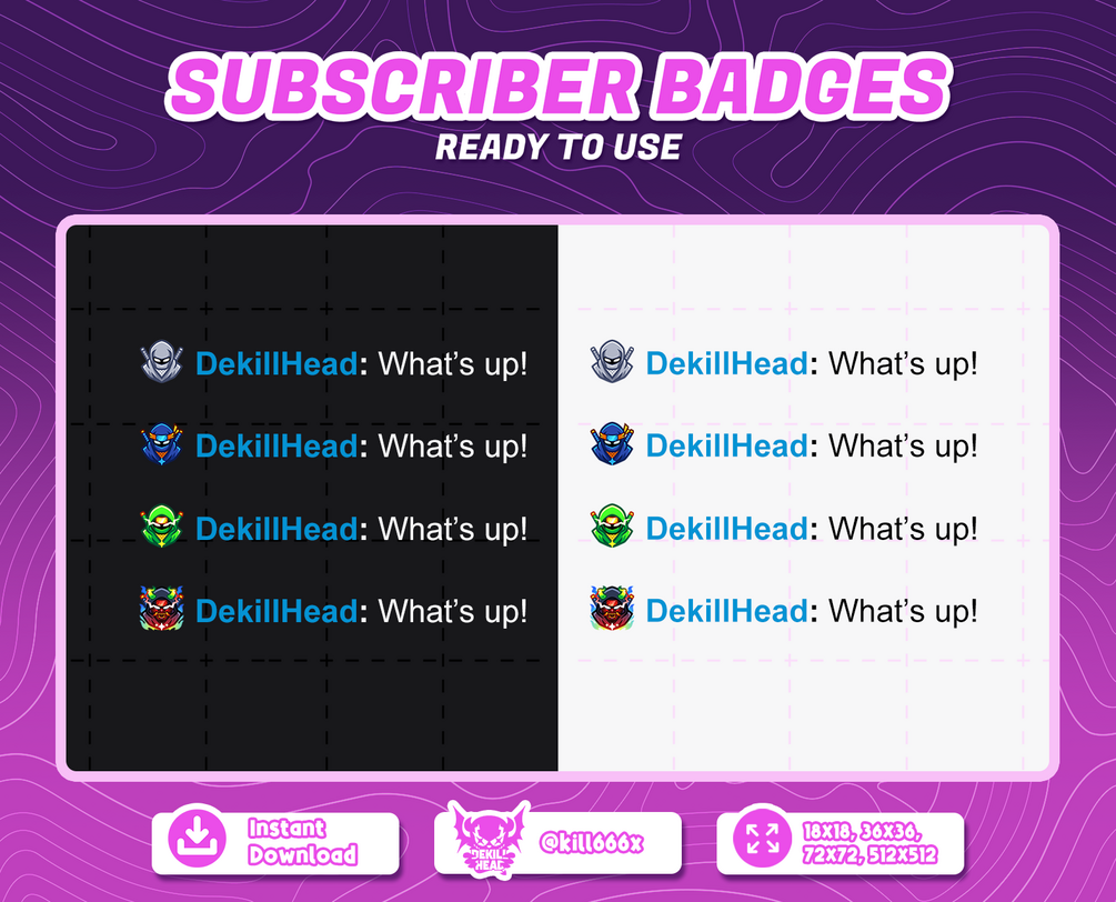Ninja Evolution Twitch Subscriber Badges – 12 Pack | Stream Badge Set ...