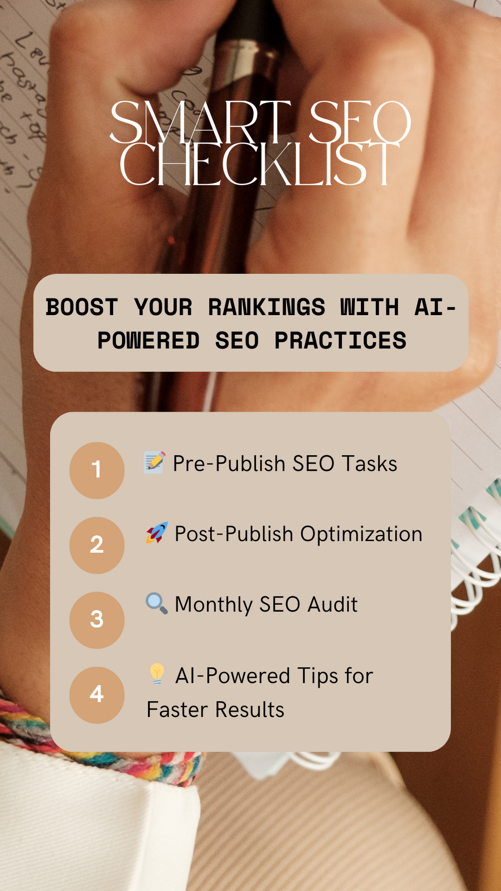 SMART SEO CHECKLIST Boost Your Rankings with AI-Powered SEO Practices