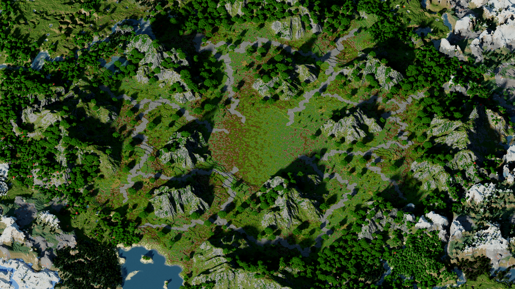 Mountainous forest warzone (1000 by 1000 block)