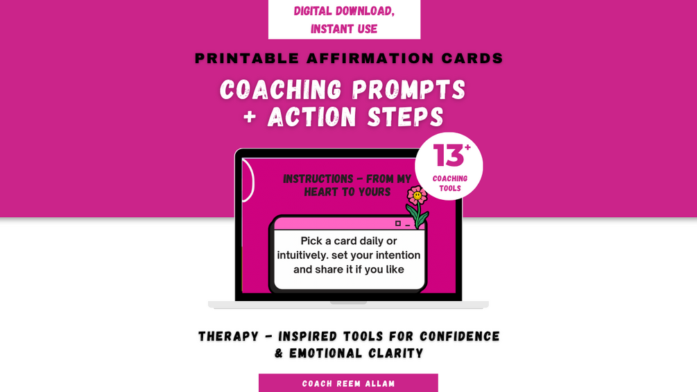 Printable Affirmation Cards With Coaching Tools For Mindset Reset