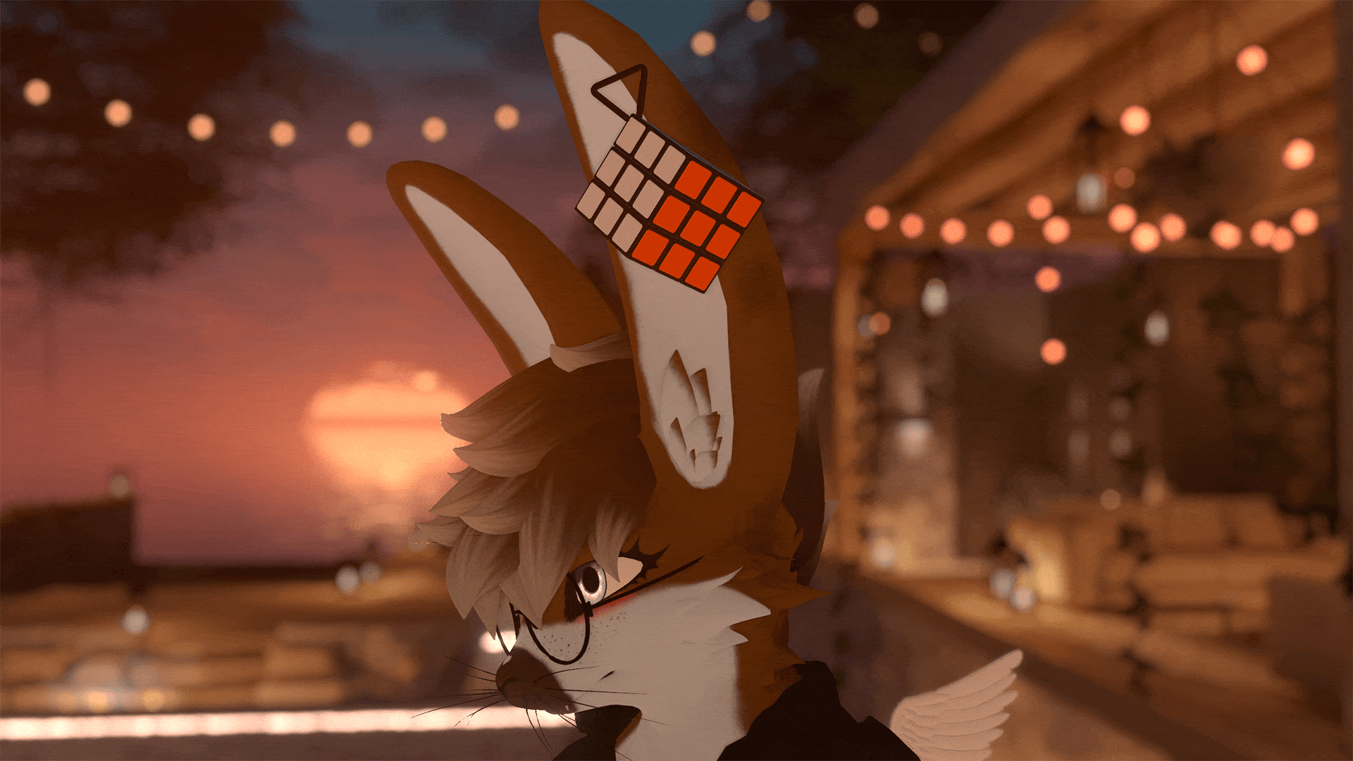 Rubiks Cube Ear Ring & Spring Joint (Animated) [VRChat]