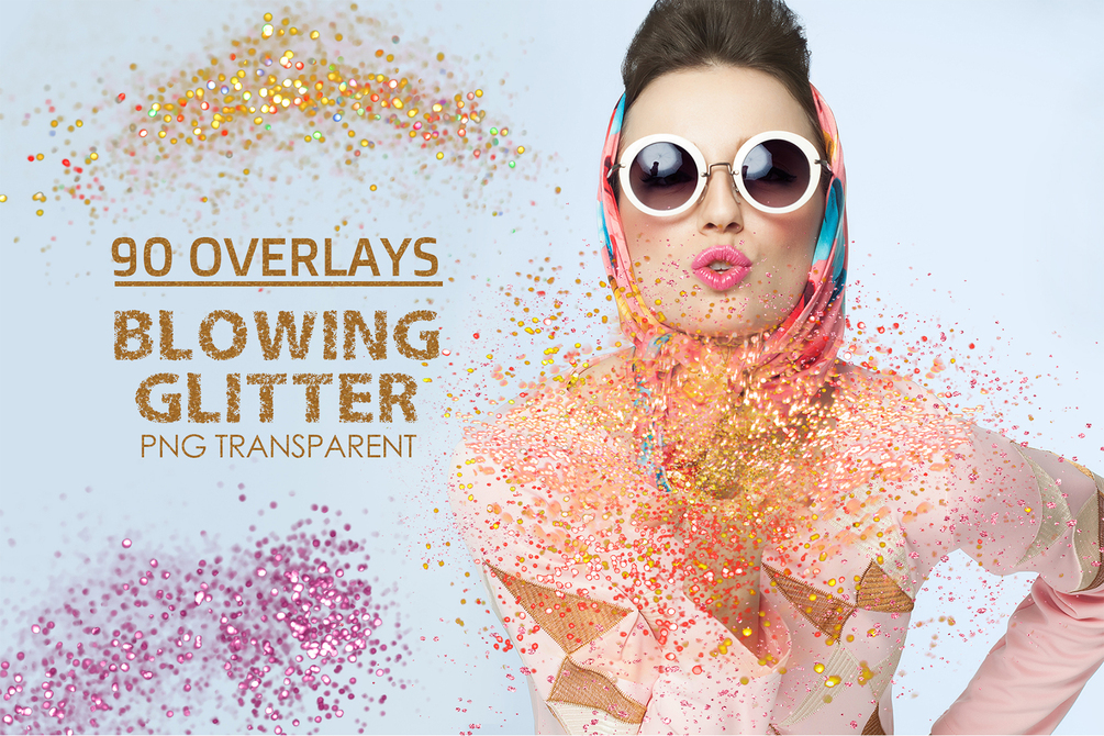 90 Blowing Glitter Photoshop Overlays, Confetti Photoshop overlays ...