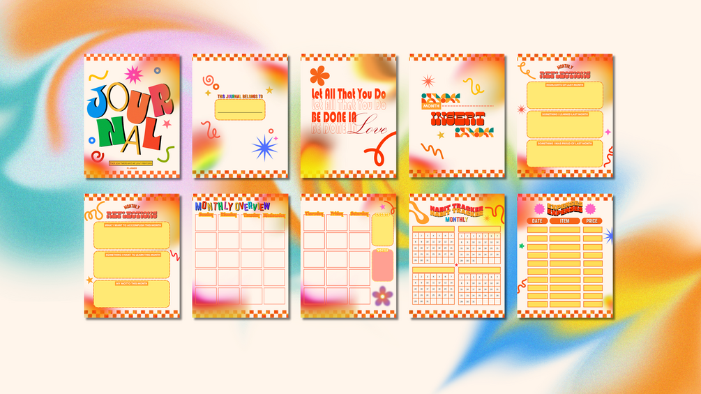 Aesthetic Journal and Planner Template All in One (Editable in Canva)