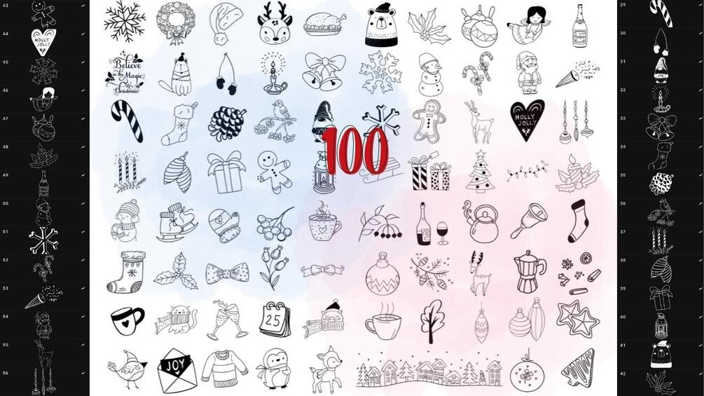 Procreate 100 Christmas Stamps Brushes