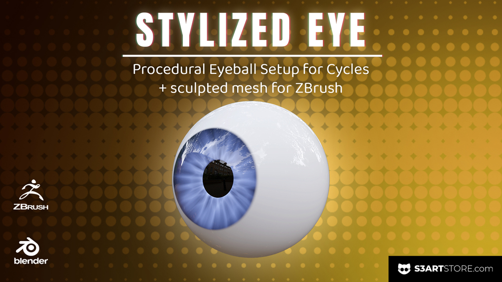 Quick Stylized Eyeball Setup Models for Blender and ZBrush