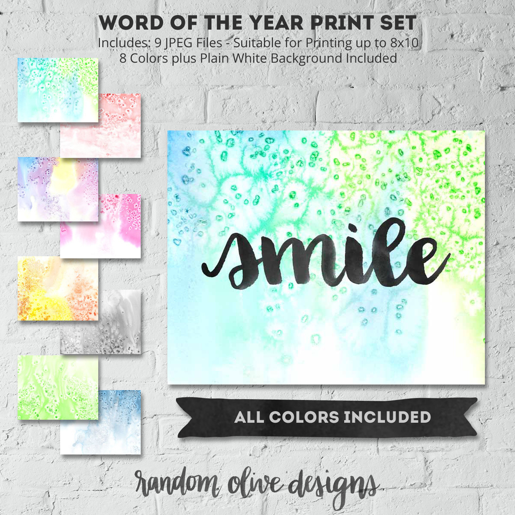 Word of the Year Print: Smile - MultiColor Bundle