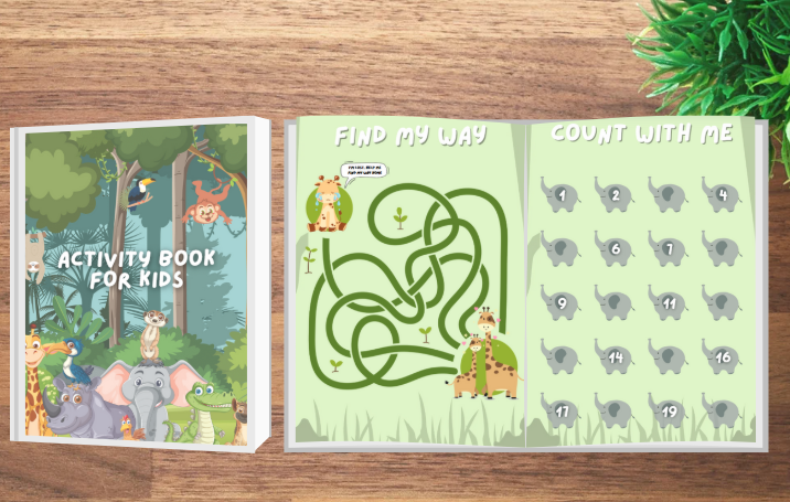 Jungle-Themed Activity Book For Kids