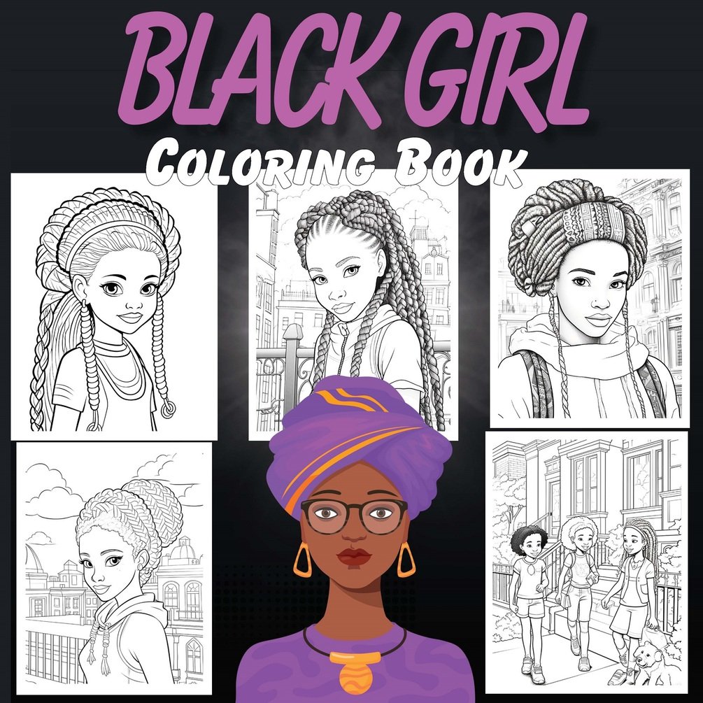 Black Girl Coloring Book, African American Coloring pages for girls ...