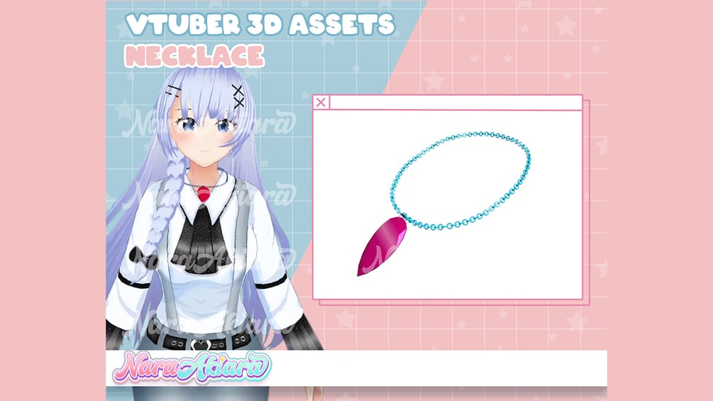 3D Vtuber Assets Necklace V11 Vroid Commission, 3D assets ready to use ...