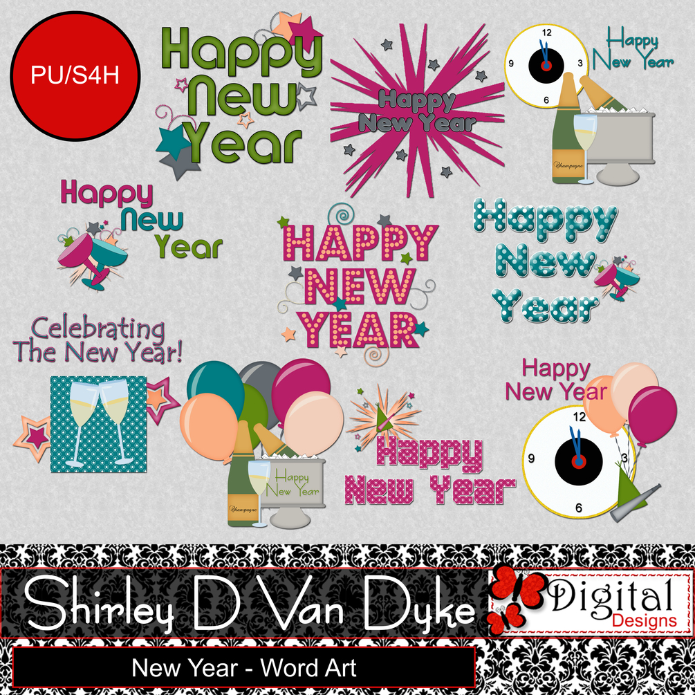 New Year - Word Art