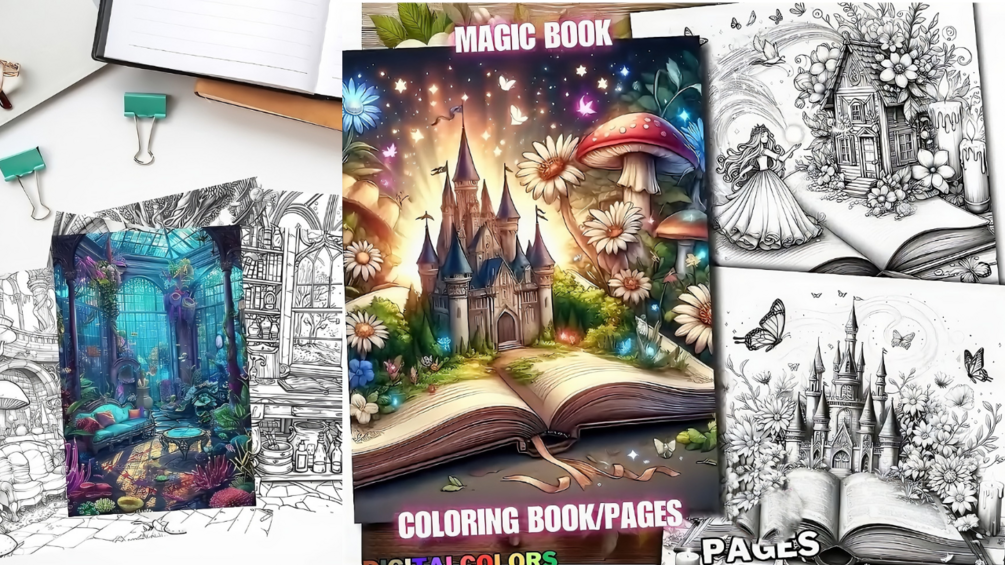 Escape into Enchantment: 120 Magical Coloring Pages for Adults & Kids