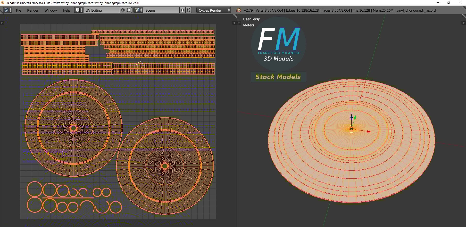 3D MODEL - Vinyl Phonograph Record