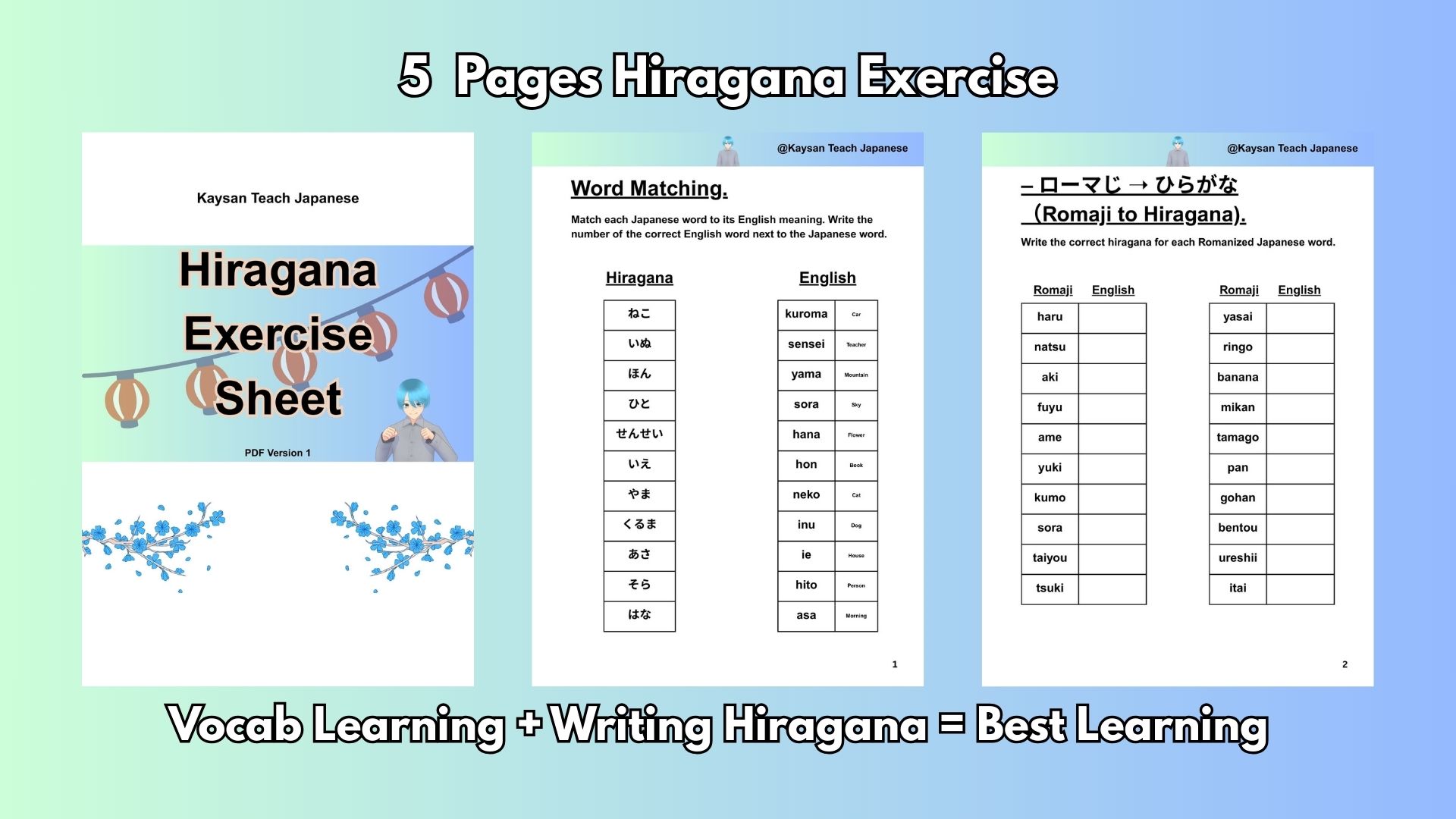 Japanese Hiragana & Katakana Practice Workbook