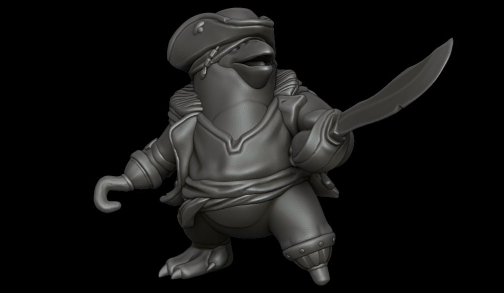 Penguin Pirate - Tabletop Miniature - 3D Printing STL