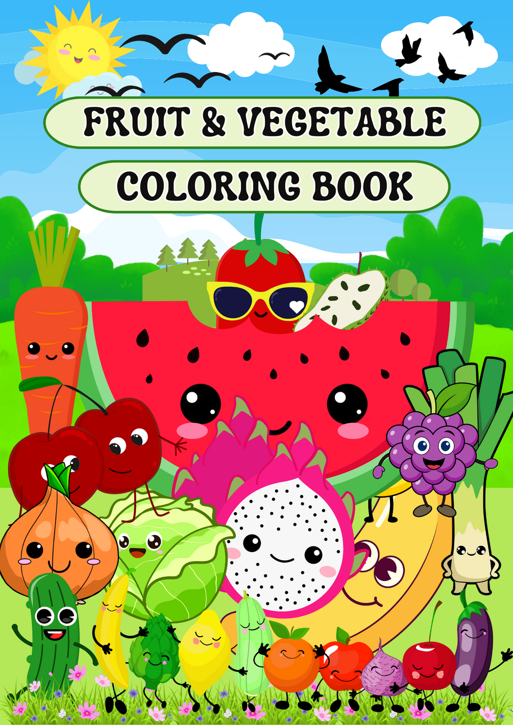 Coloring Book: Fruit & Vegetable - Fun & Educational