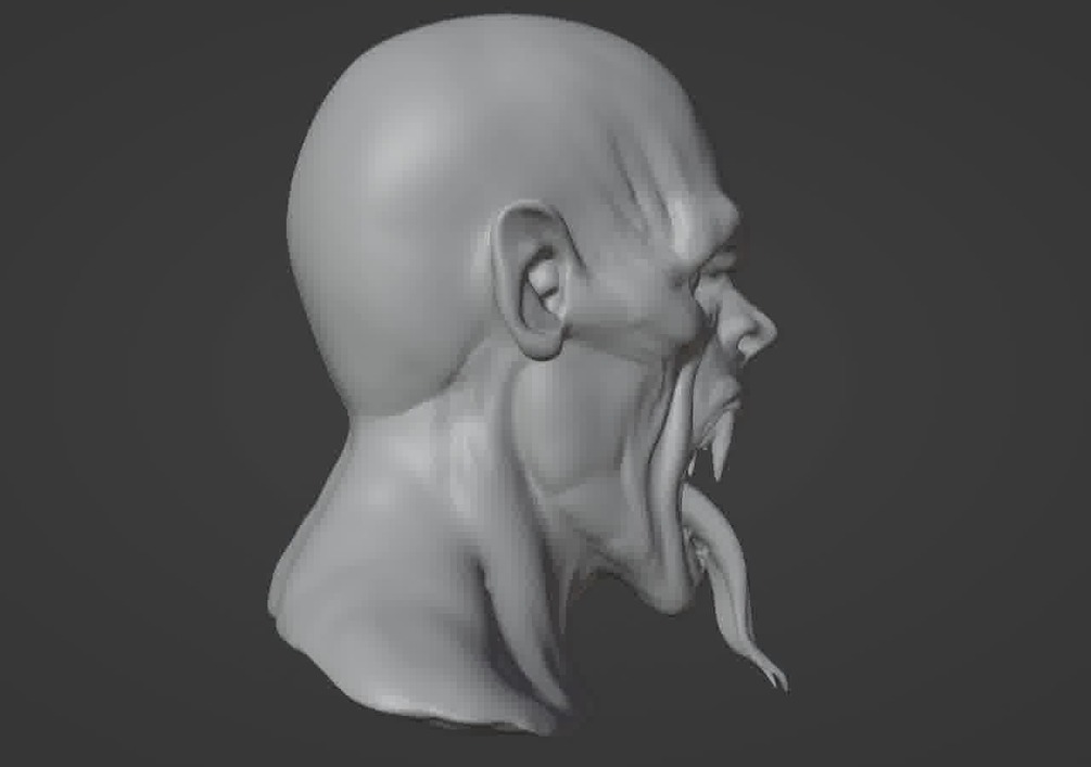 Ghoul 3D Bust – Horror Creature Printable Sculpture (STL)