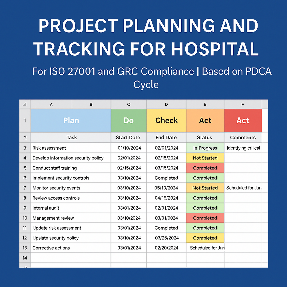 ISO 27001 Project Planning Template for Hospitals