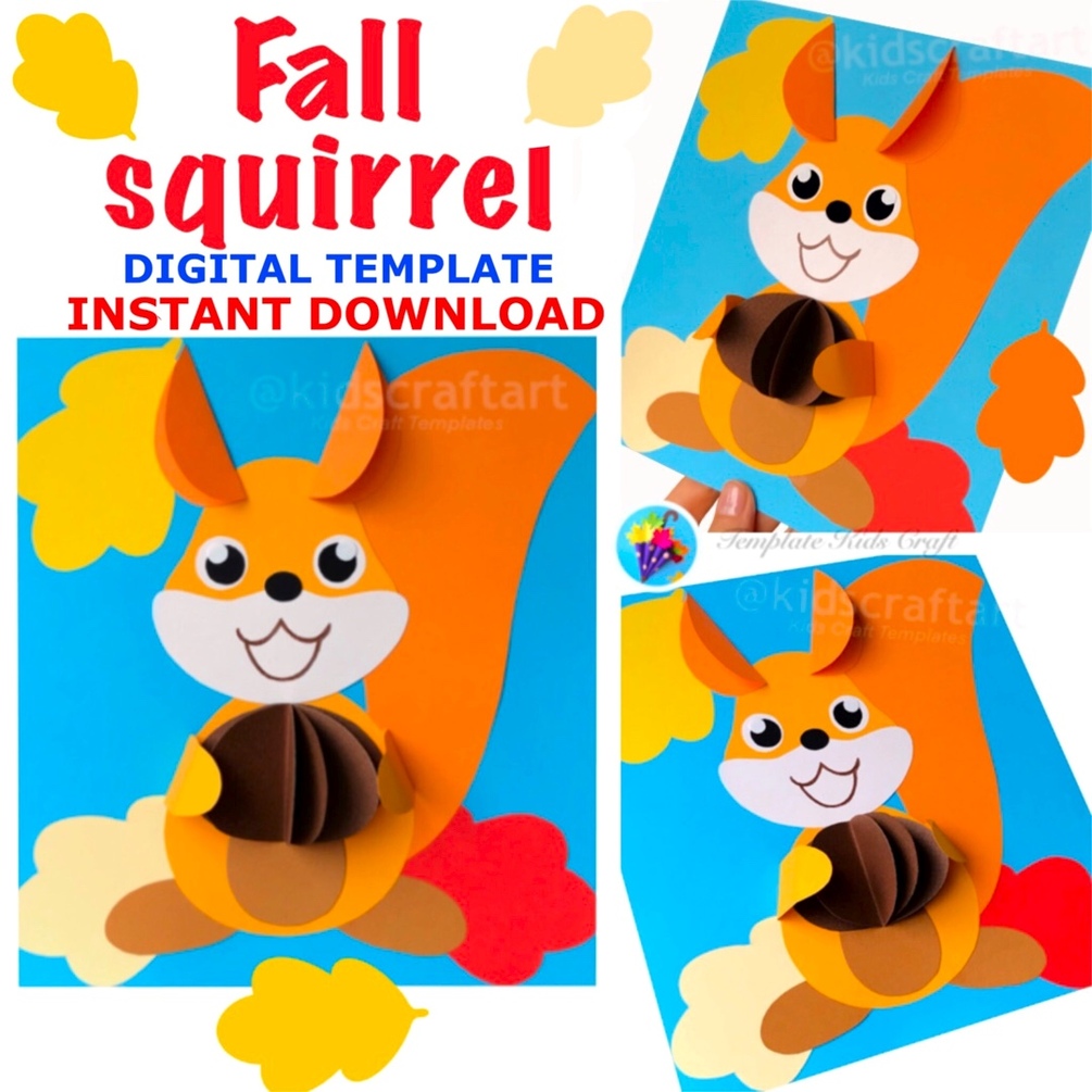 Fall Squirrel Craft Autumn Forest Animal September Crafts Classroom ...