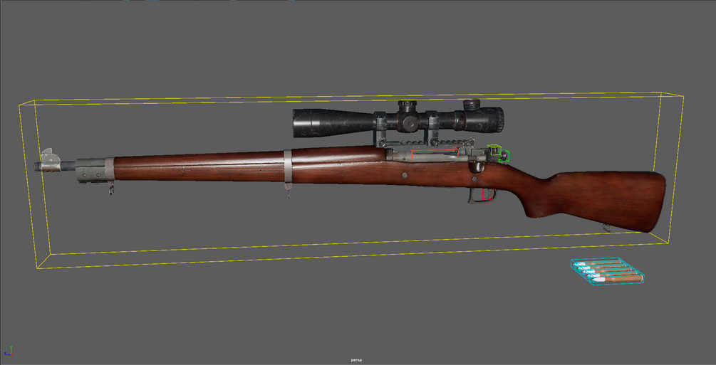 SR M1903 Sniper Rifle RE4 Remake Maya Rig