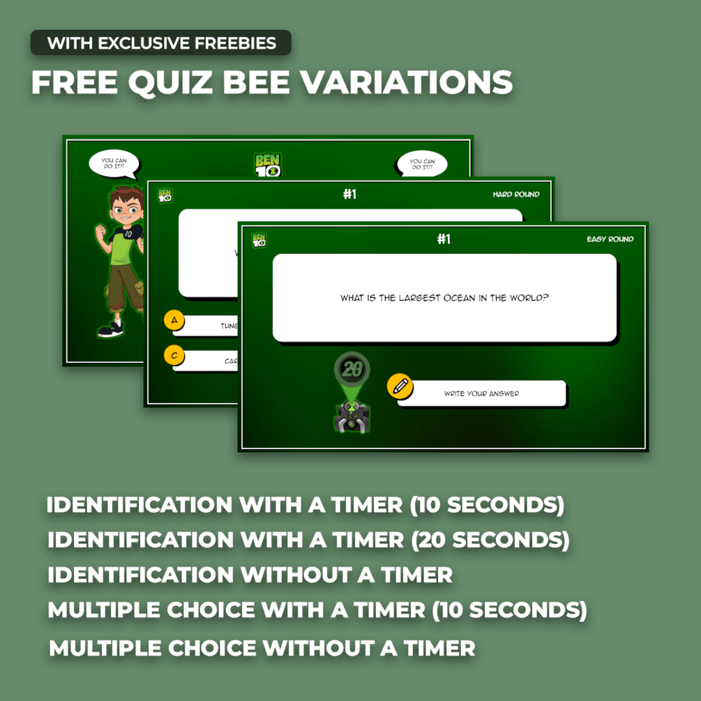 Ben 10 Quiz Bee PowerPoint With Exclusive Freebies