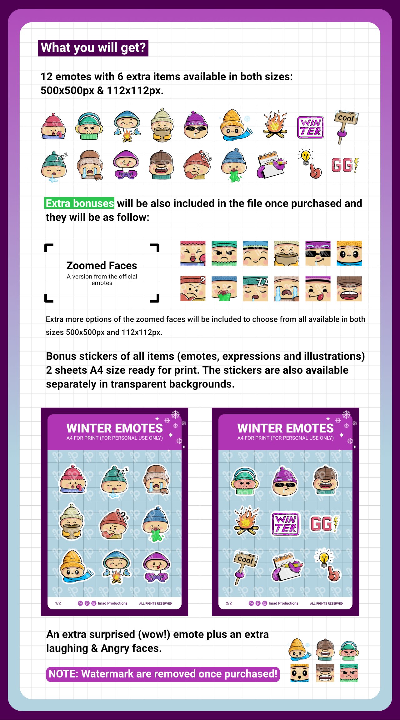 Custom Winter Emotes For Twitch Discord Youtube And Telegram Chats