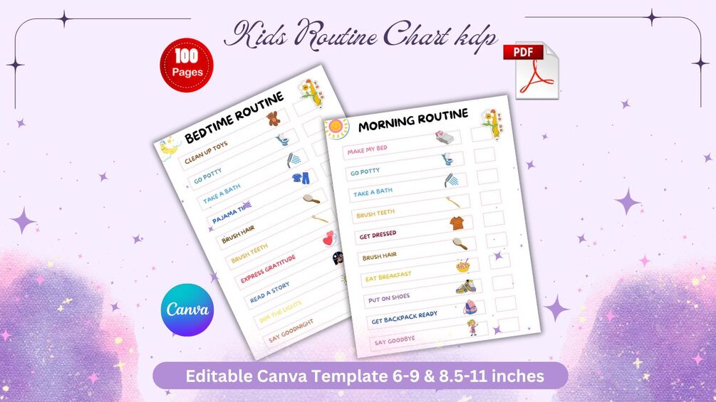 Kids Routine Chart Canva for KDP