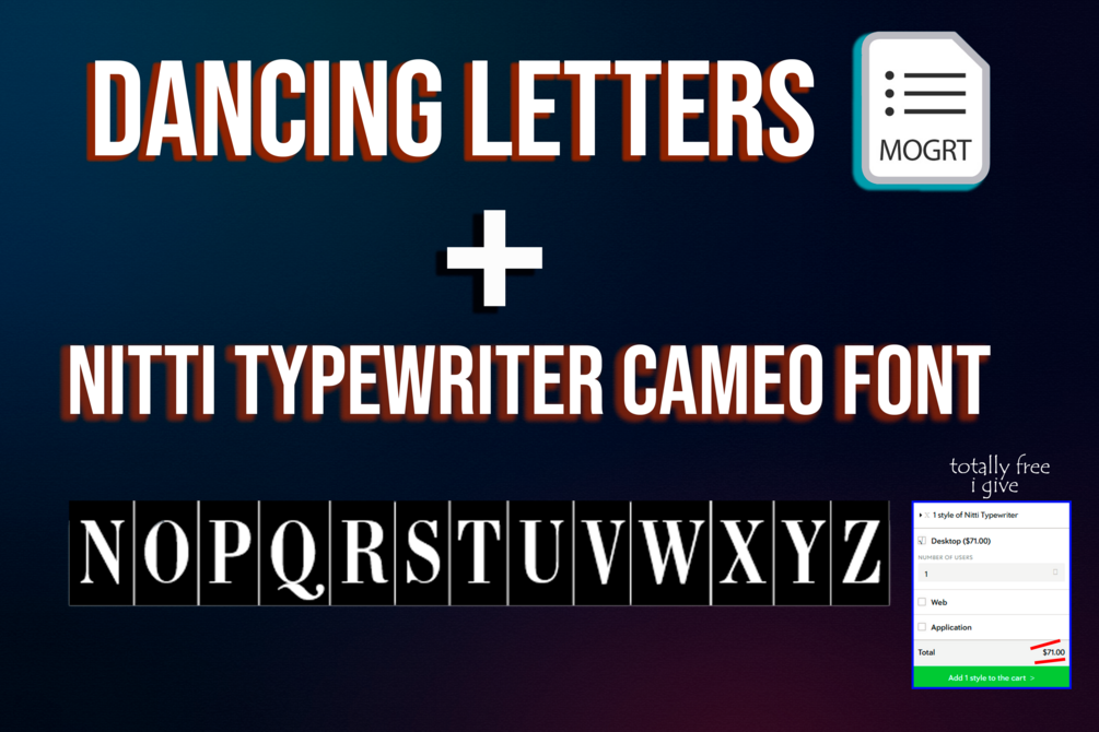 Dancing Letters Animation + Nitti Typewriter Cameo Font [Free Download ...
