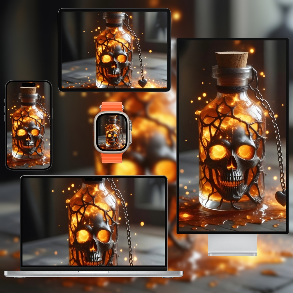Ominous Gothic Potion Bottle Custom-Fit Digital Art Pack – Dark Fantasy ...