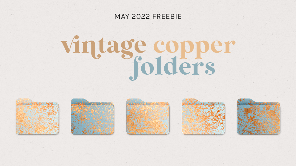 May Freebie — Vintage Copper Folder Icons