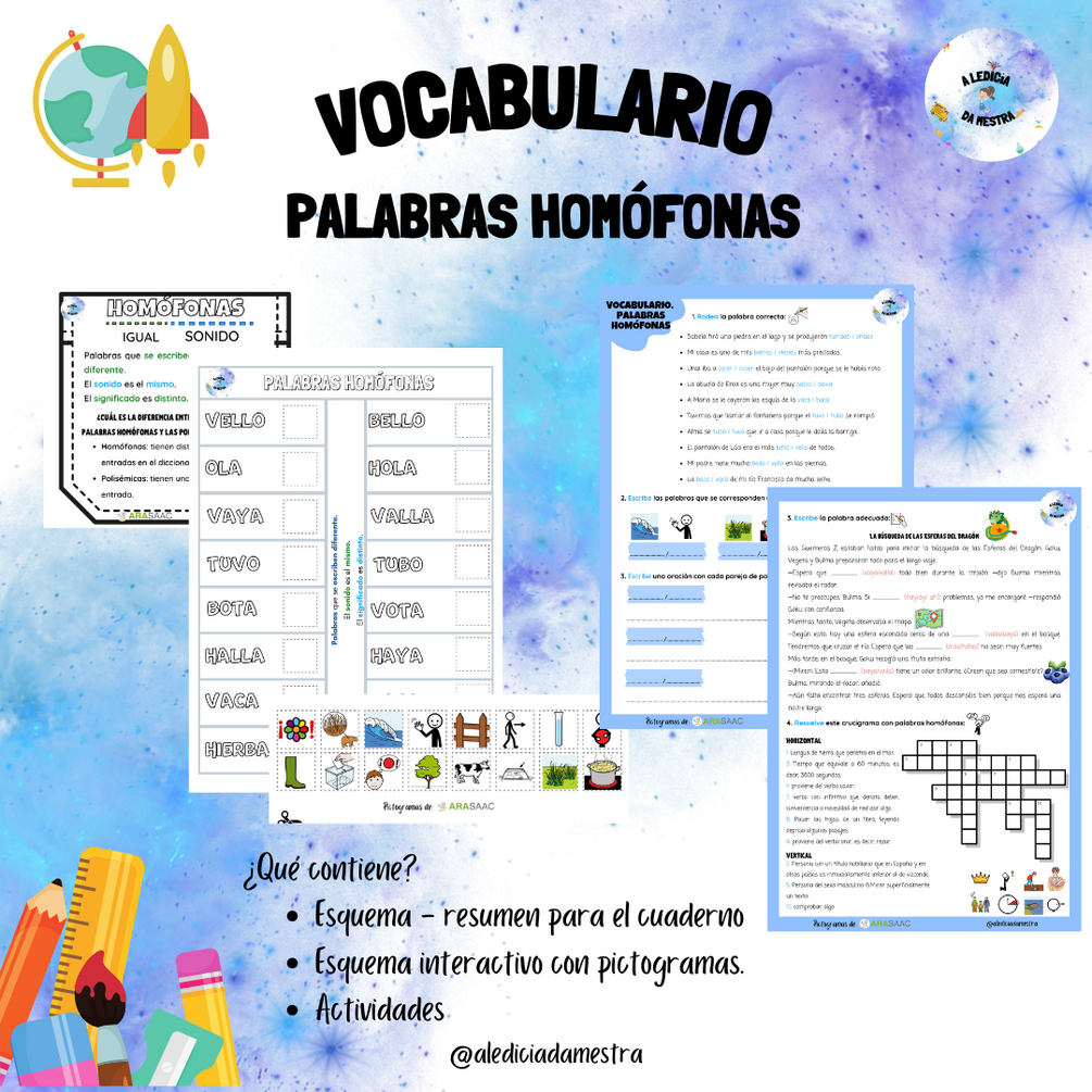 Vocabulario: palabras homófonas. LC