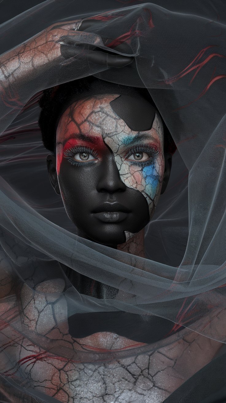 Ethereal Fractured Beauty Digital Art
