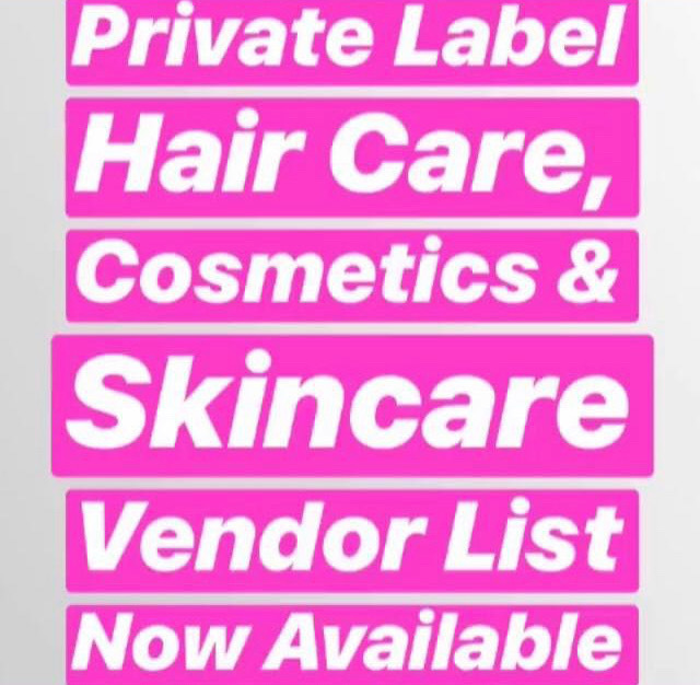 Private Label Vendor List- Haircare, Skincare, Health Supplements