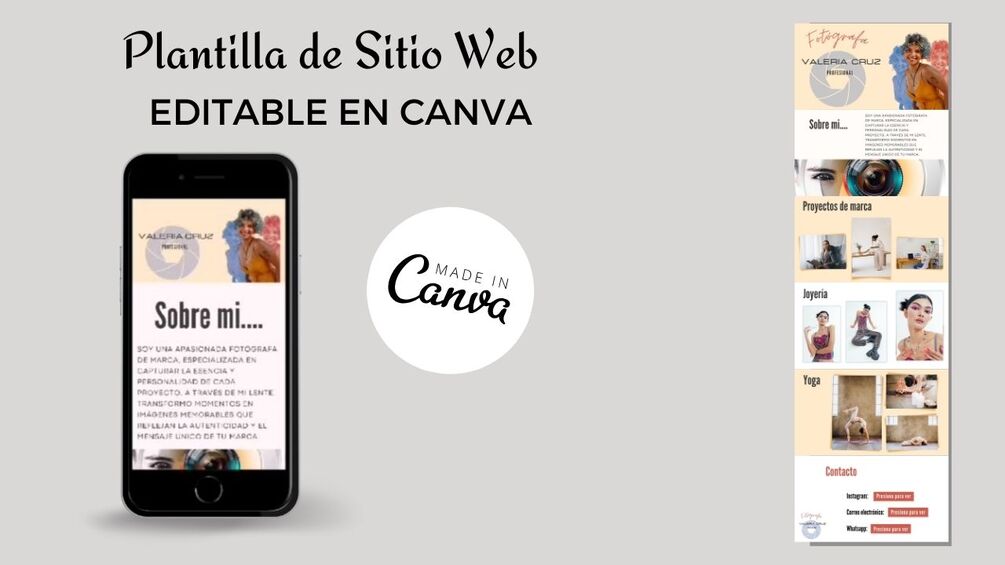 Plantilla de Sitio Web Editable en Canva