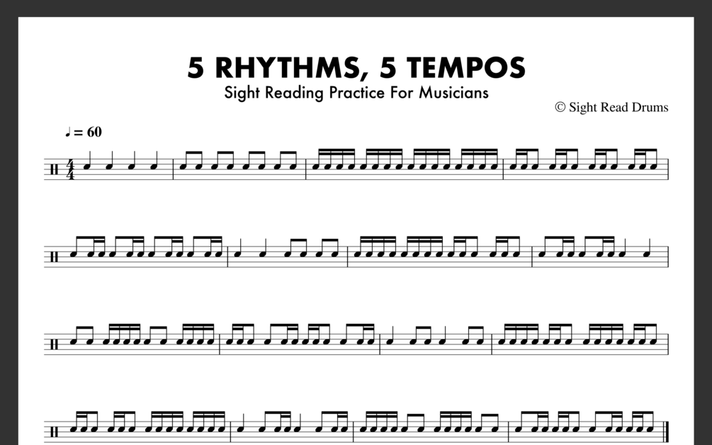 5 Rhythms, 5 Tempos - Sight Reading Practice for Musicians