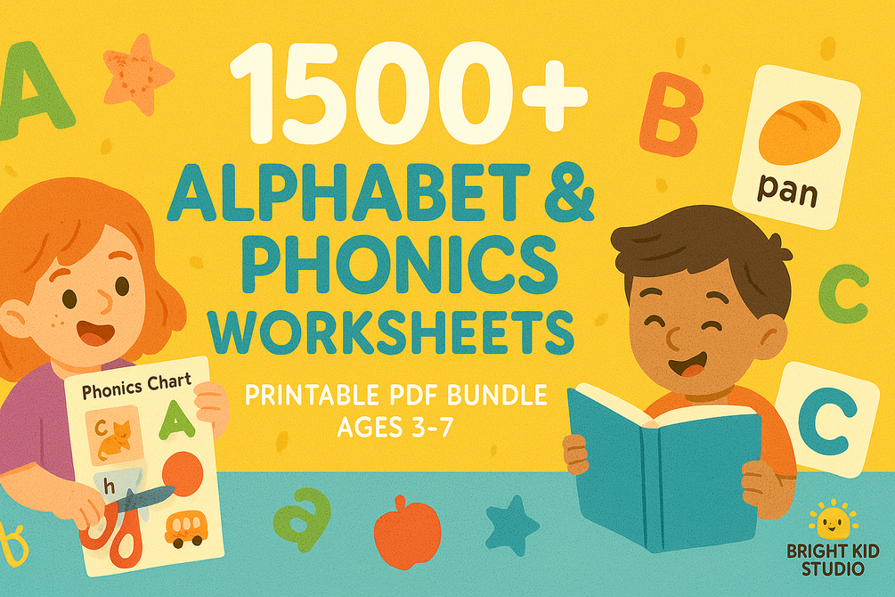 1500+ Alphabet & Phonics Worksheets for Kids – Bright Kid Studio