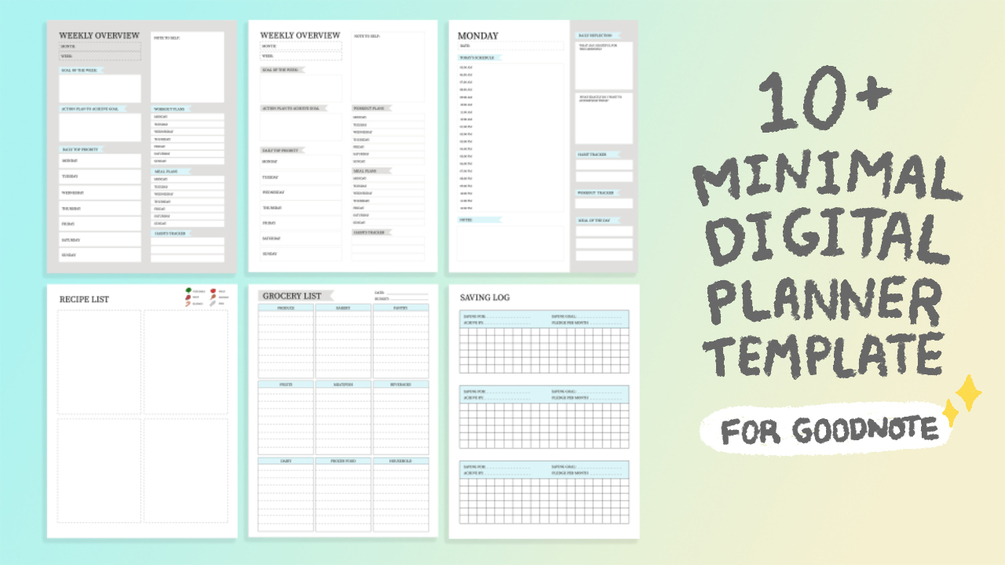 Minimal Digital Templates for GoodNotes