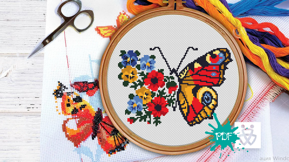 Flower Butterfly - Cross Stitch Pattern pdf