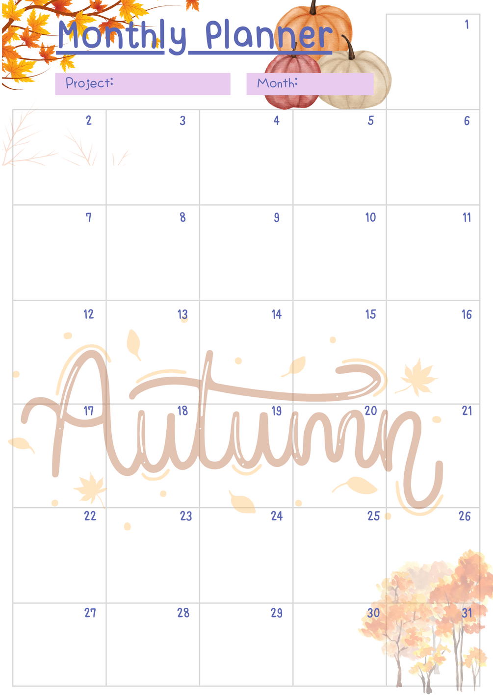 Autumn Printable Planner – 18 Pages of Calm, Gratitude & Cozy Organization