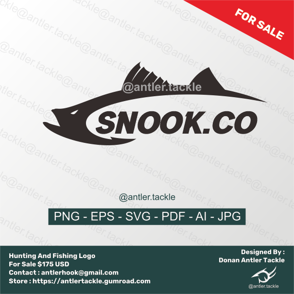 Snook Fish Hook Fishing Logo Illustration Designed By Donan Antler Tackle
