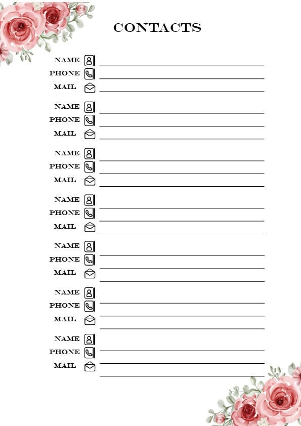 Red Daily Planner, Red Weekly Planner, Red Monthly Planner, Red ...