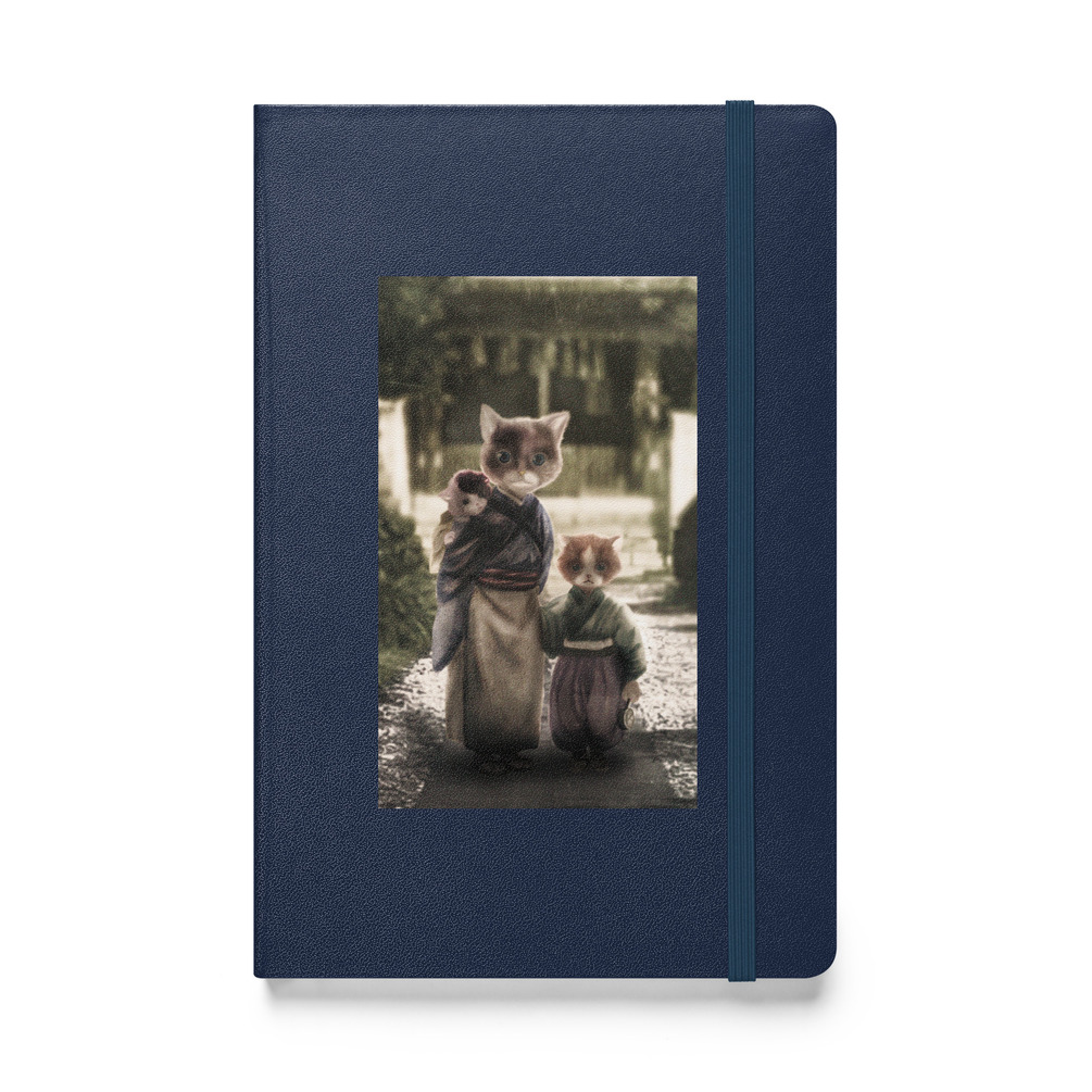 Hardcover bound notebook Japanese Culture Cat Sisters