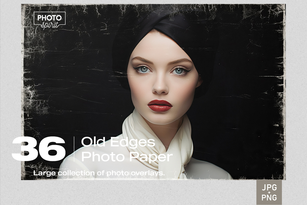 36 Old Edges Photo Paper Effect JPG and PNG Overlays
