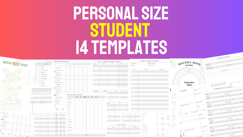 Personal Size Student Templates