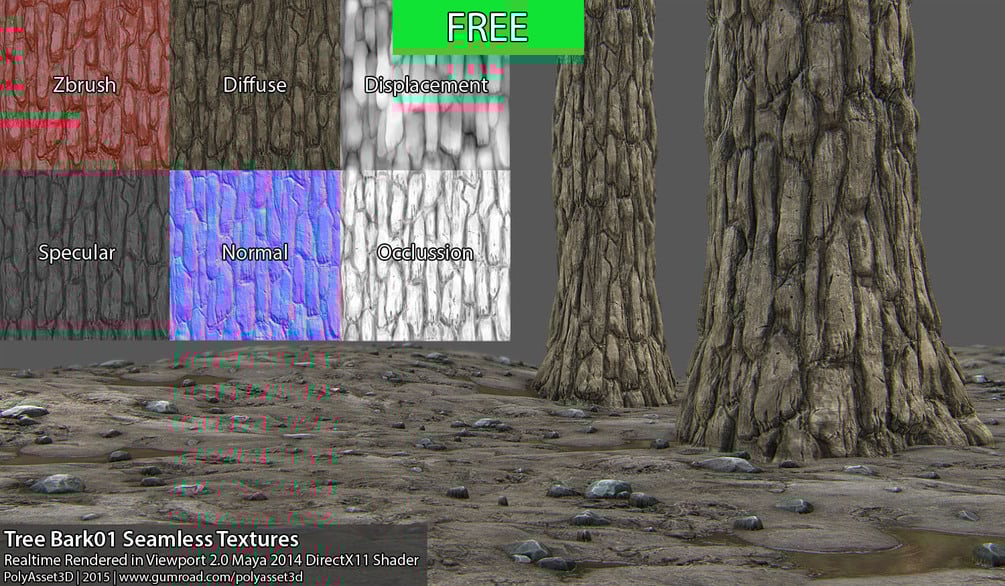 Textures - Tree Bark Seamless 01