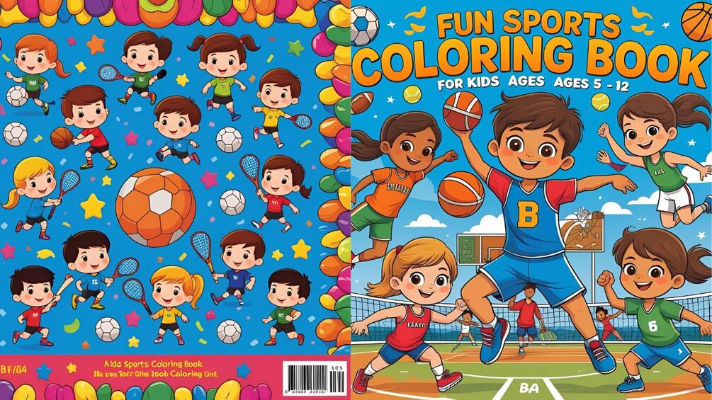 Fun Sports Coloring Book for Kids Ages 5–12