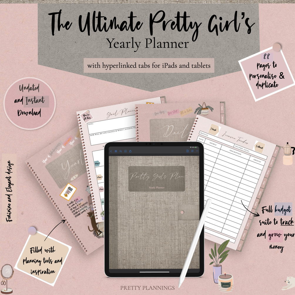 The Pretty Girl's Ultimate Life Yearly Planner, Digital Planner ...