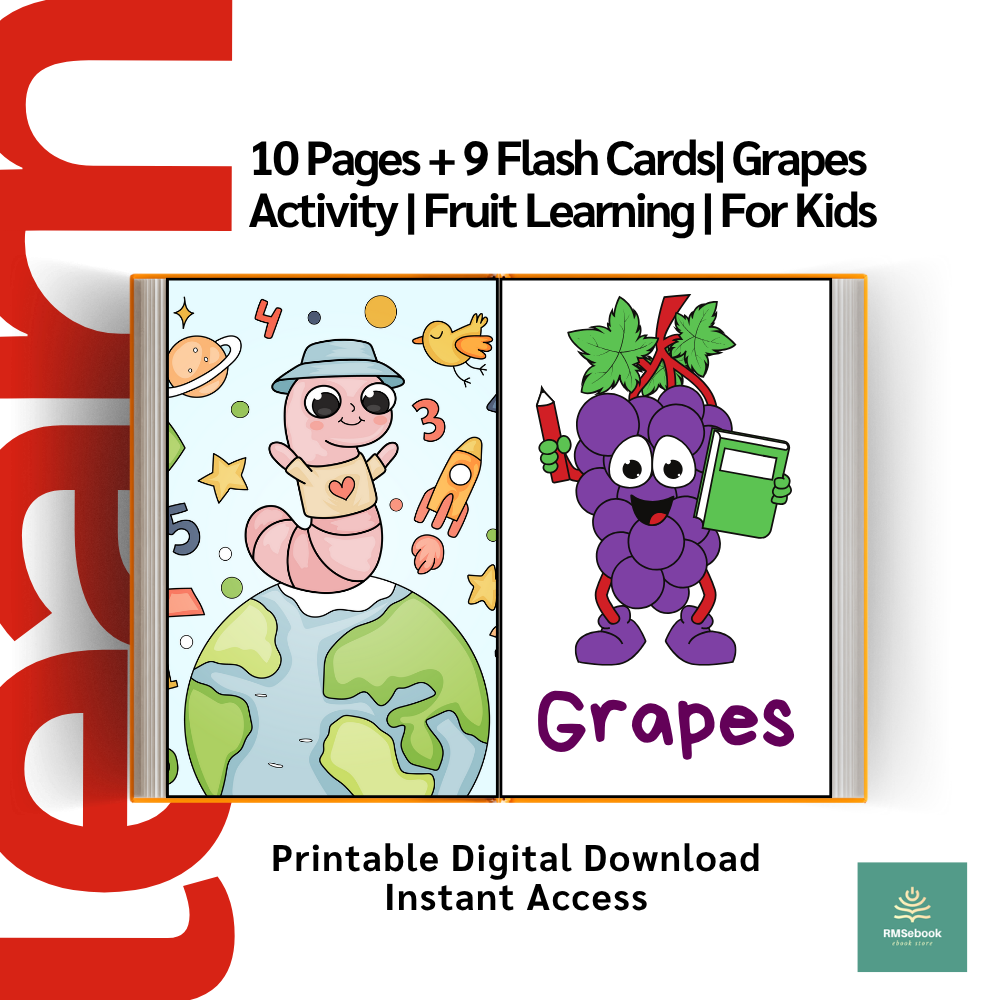 Grapes Activity Pages for Kids – 10 Printable Colorful Pages + 9 Flash ...