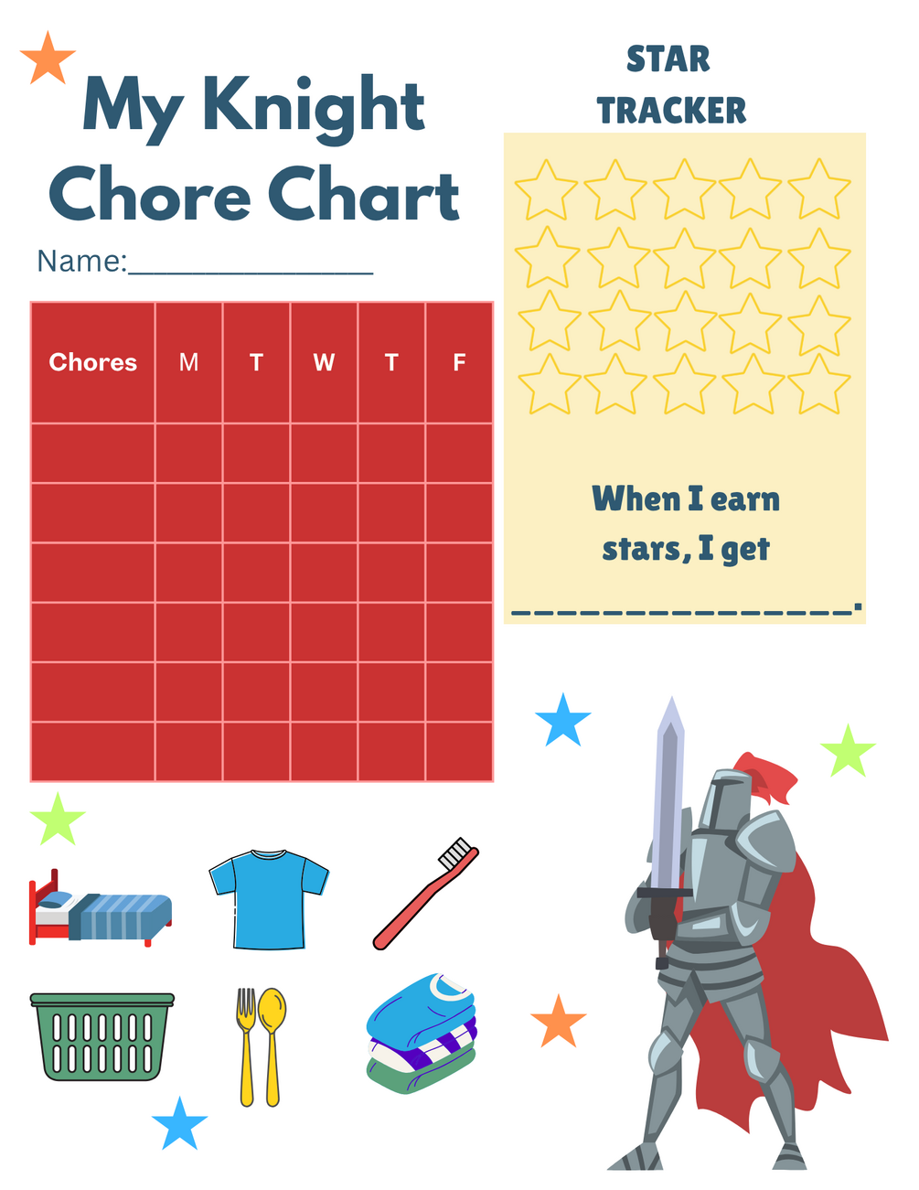 My Knight Chore Chart