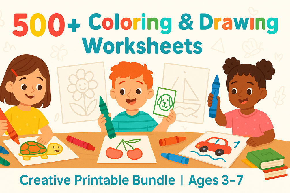 500+ Coloring & Drawing Worksheets for Kids – Bright Kid Studio