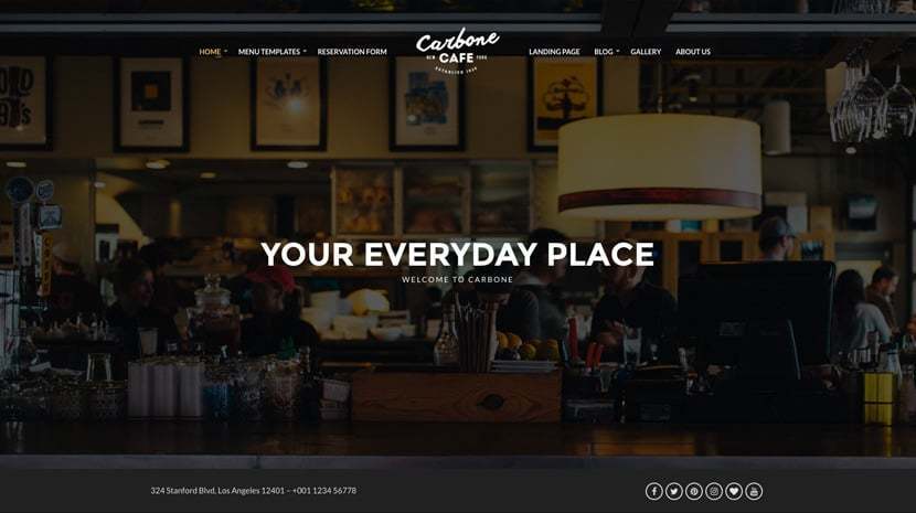 Cafe / Bar / Restaurant WordPress Theme - Carbone